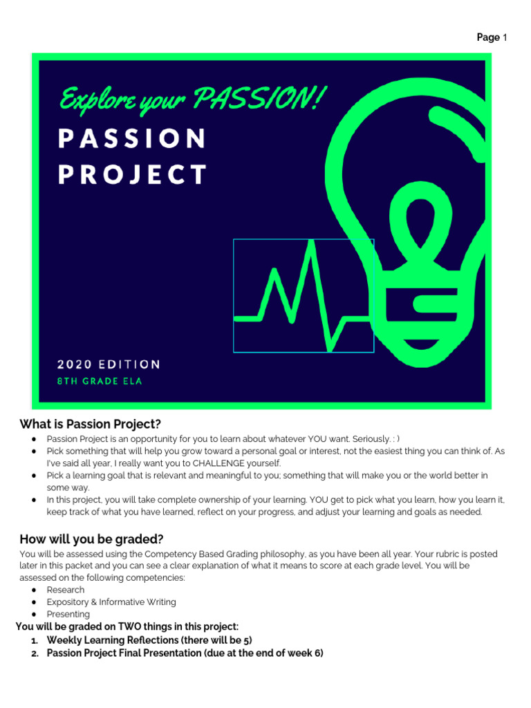 2020 Passion Project Student Packet | Download Free PDF | Blog | Citation