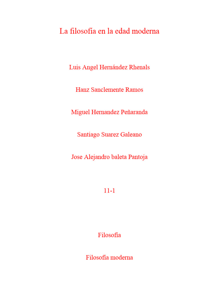 La Filosofía en La Edad Moderna | PDF | Racionalismo | Filosofía moderna