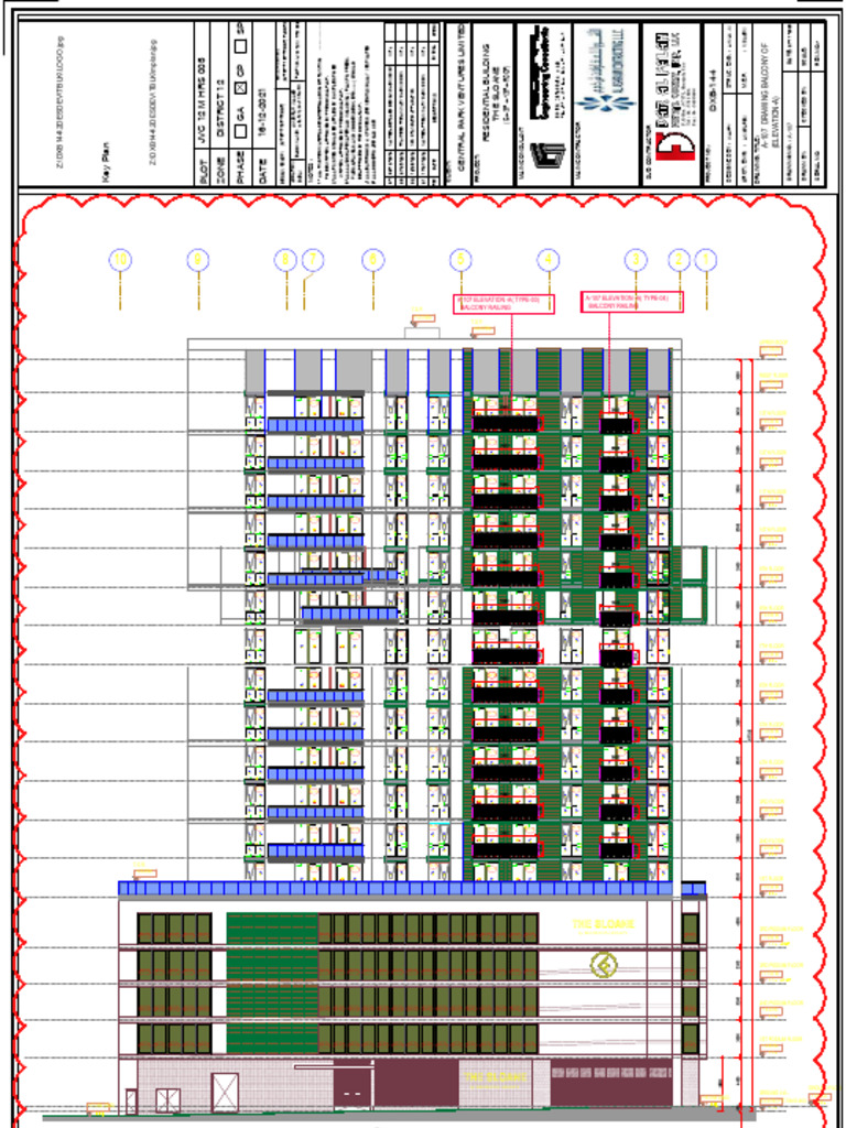 ELEVATION A Balcony Railing Drawings (Al Ashram BLDG Cont) | PDF ...