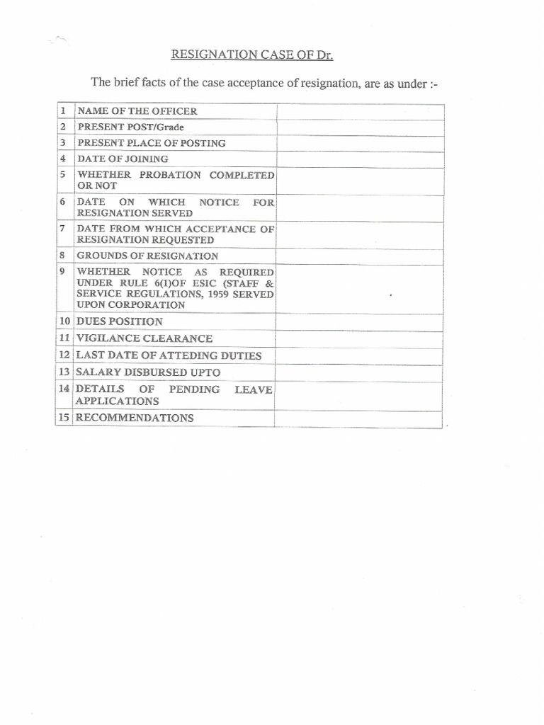 Checklist of Resignation | PDF