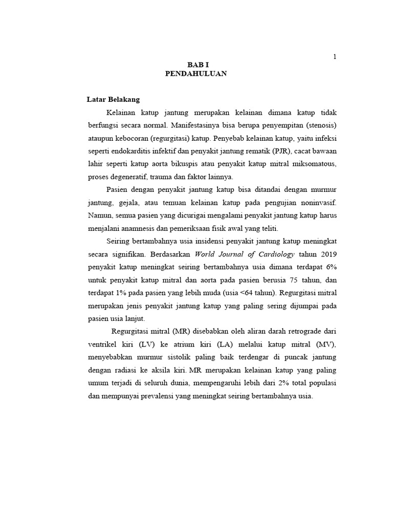 Penyakit Katup Jantung: Regurgitasi Mitral | PDF
