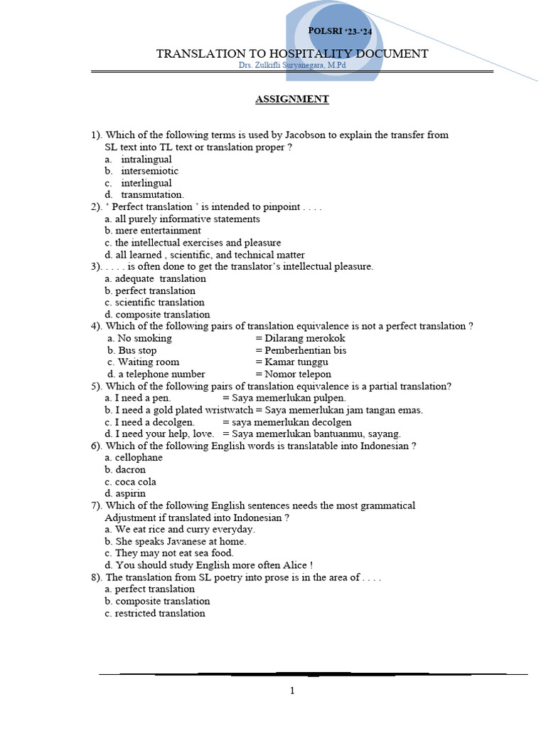 Types Assign 4 Zul | PDF | Translations | Language Mechanics