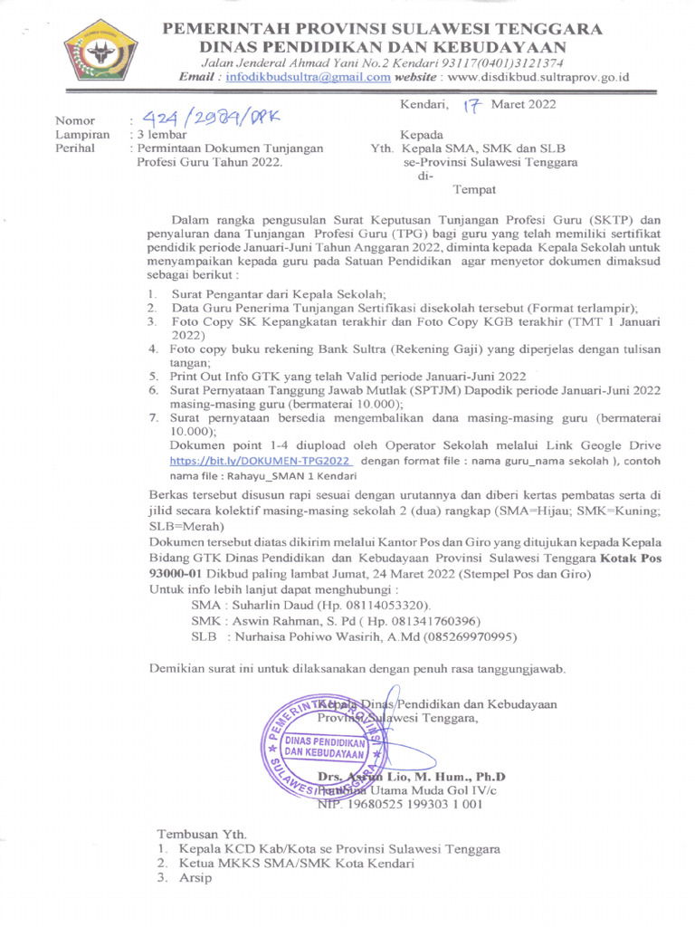 Pemberkasan TPG 2022 | PDF