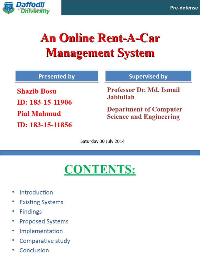 Pre Defence Presentation Slide | PDF | Computing | Service Industries