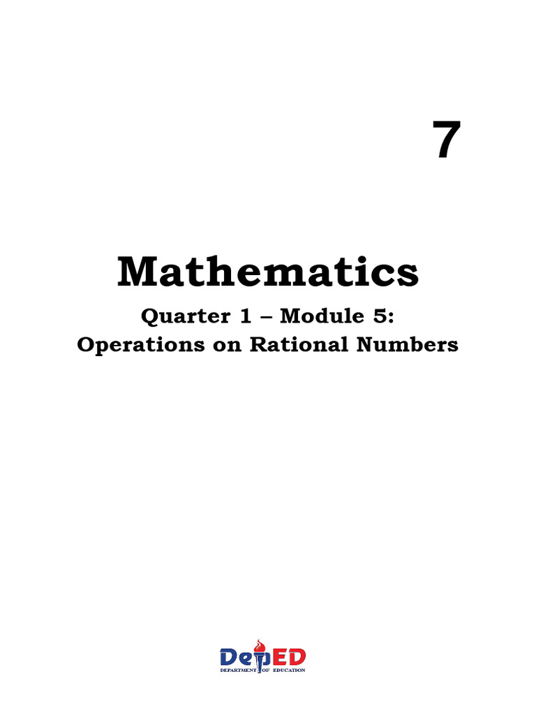 Math 7 - Q1 - WK 5 - Module 5 - Operations-On-Rational-Number | PDF ...