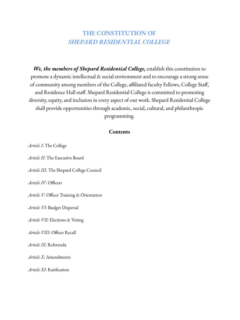 Shepard Constitution 2024 Ratified 1 18 24 | PDF | Ratification | Supermajority