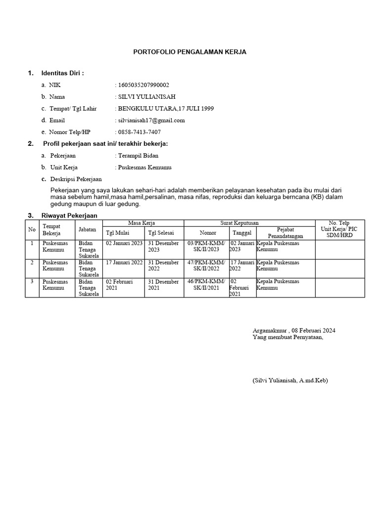 Format Portofolio | PDF
