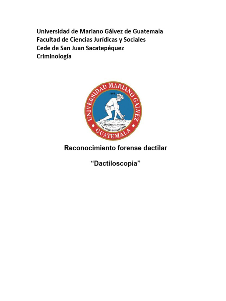 Dactiloscopia: Ciencia Forense Esencial | PDF | Huella dactilar