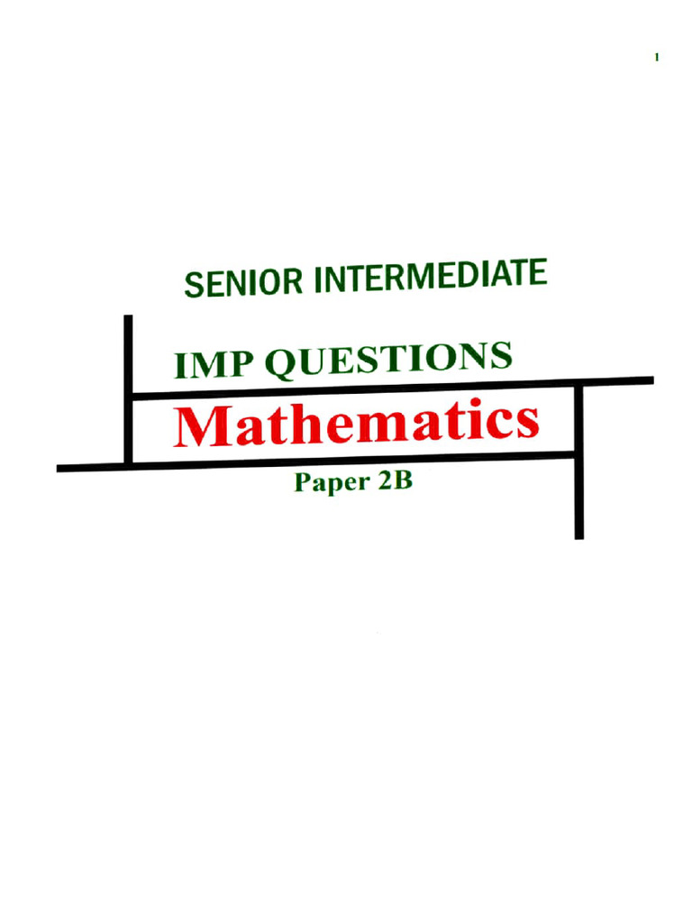 Mathematics 2B IMP Questions | Download Free PDF | Ellipse | Circle