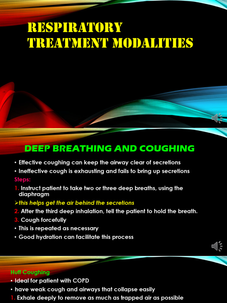 Respiratory Treatment Modalities | PDF | Breathing | Respiratory Tract