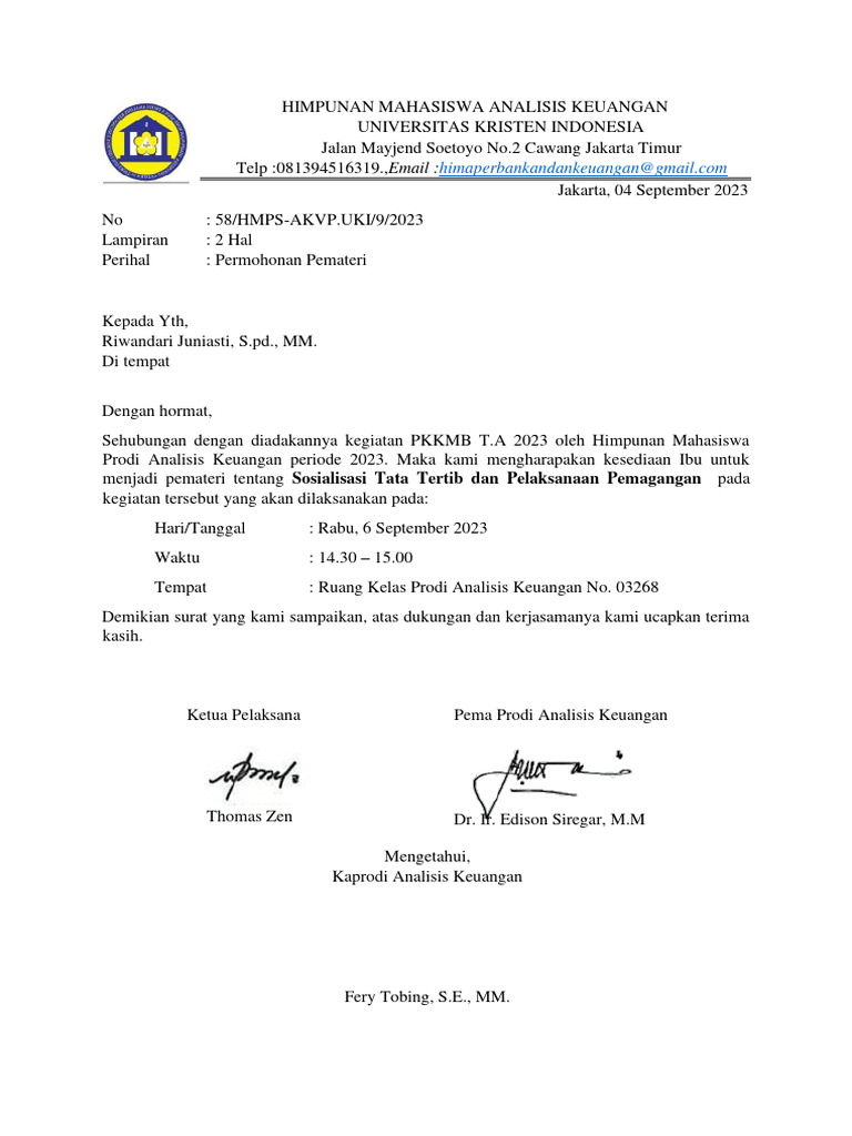 Contoh SRT Und | PDF