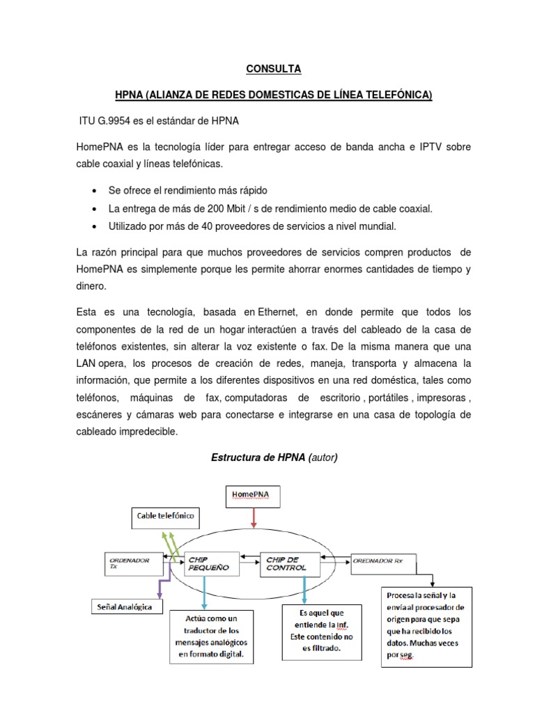 Tecnología HomePNA para Redes Domésticas | PDF | Iptv | Red de computadoras