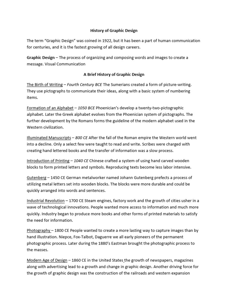 History of Graphic Design Notes | PDF | Graphic Design | Books History of Graphic Design Notes | PDF | Graphic Design | Books
