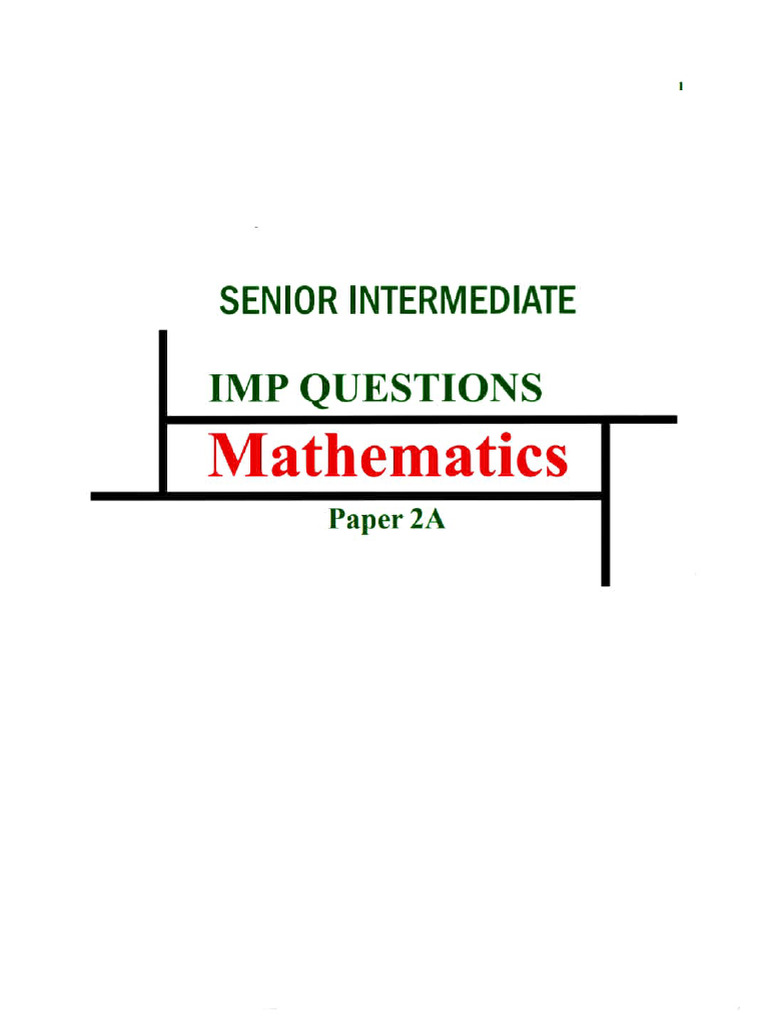 Mathematics 2A IMP Questions | Download Free PDF | Zero Of A Function ...