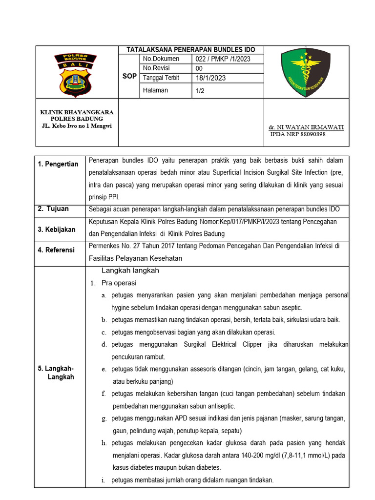 Tatalaksana Penerapan Bundles Ido | PDF