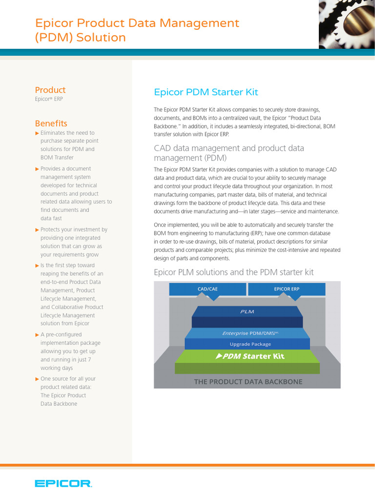 Epicor ERP Product Data Management Solution FS ENS | PDF | Product ...