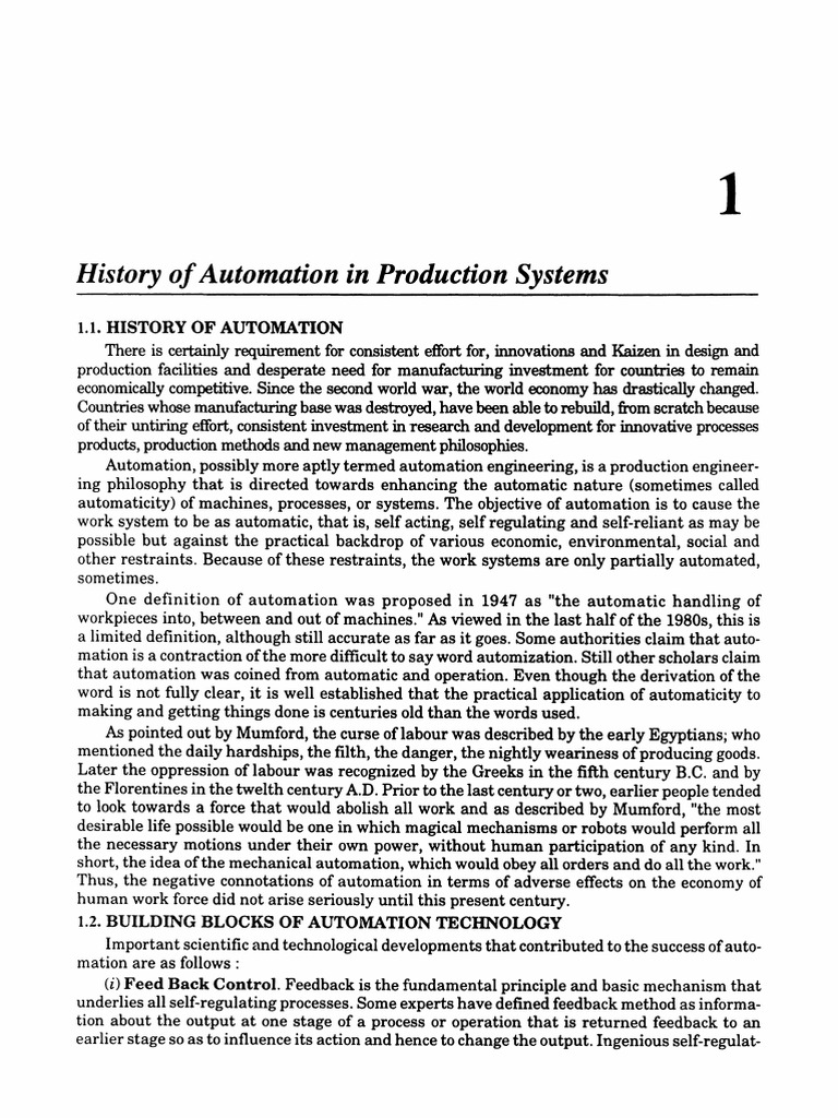 Chapter 1 Principle of Automation and Advanced Manu System by DR KC ...