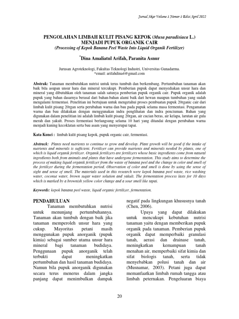 Perbandingan Bahan Baku POC | PDF