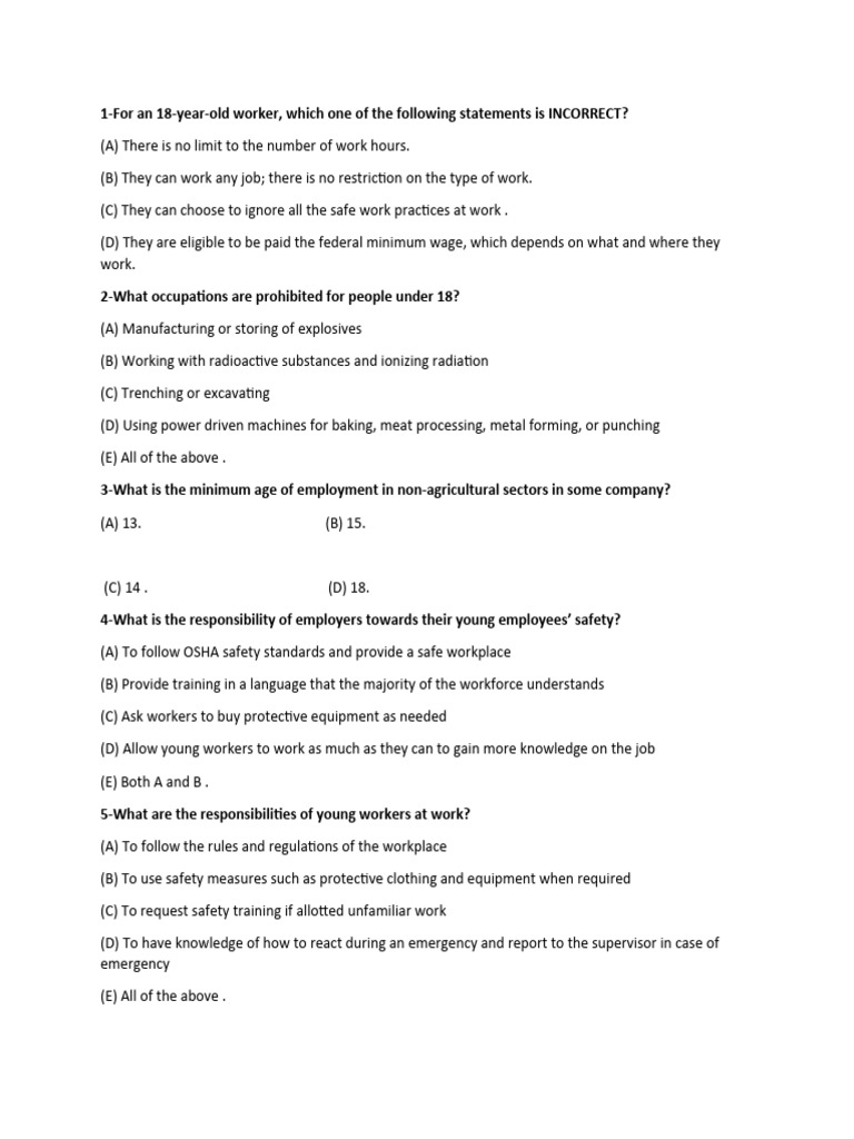 Safety Officer Quiz | PDF | Personal Protective Equipment ...