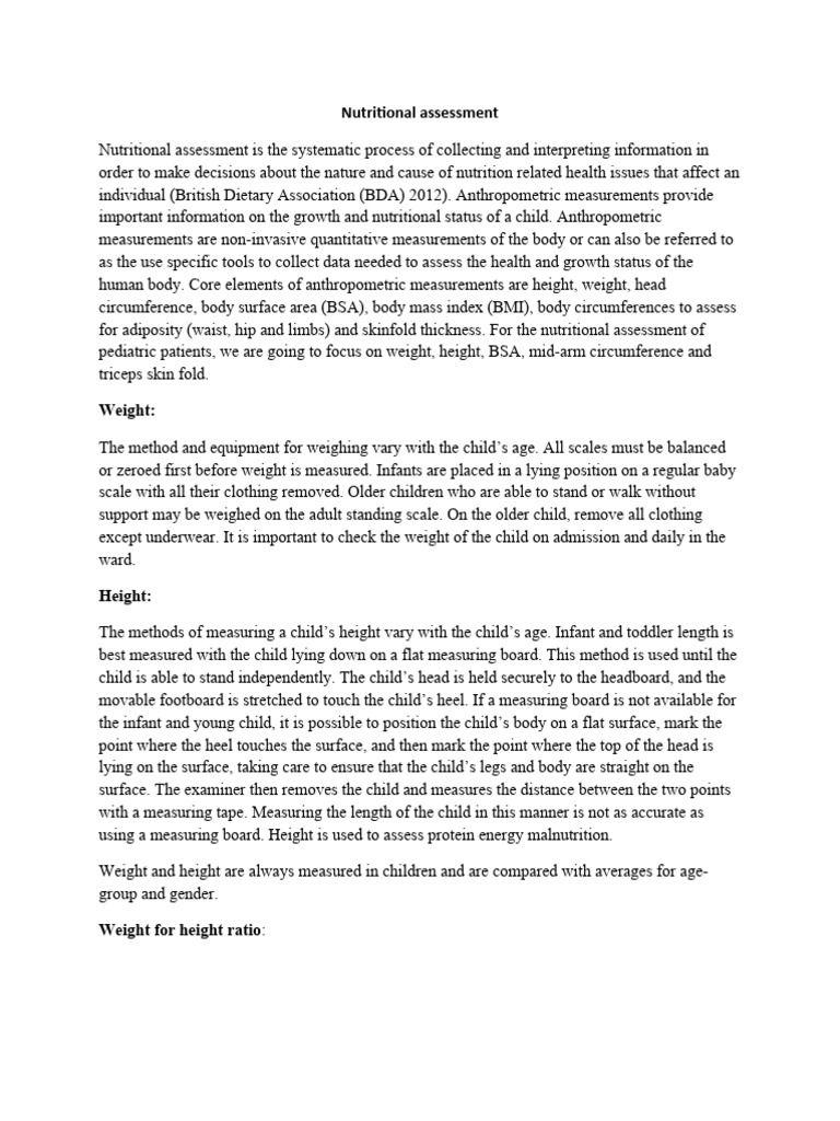 Nutritional Assessment | PDF | Determinants Of Health | Nutrition