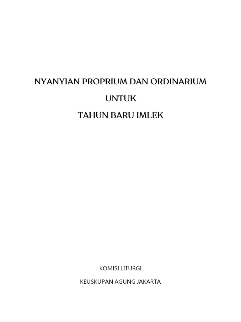 Nyanyian Proprium Dan Ordinarium Untuk Tahun Baru Imek-1 | PDF