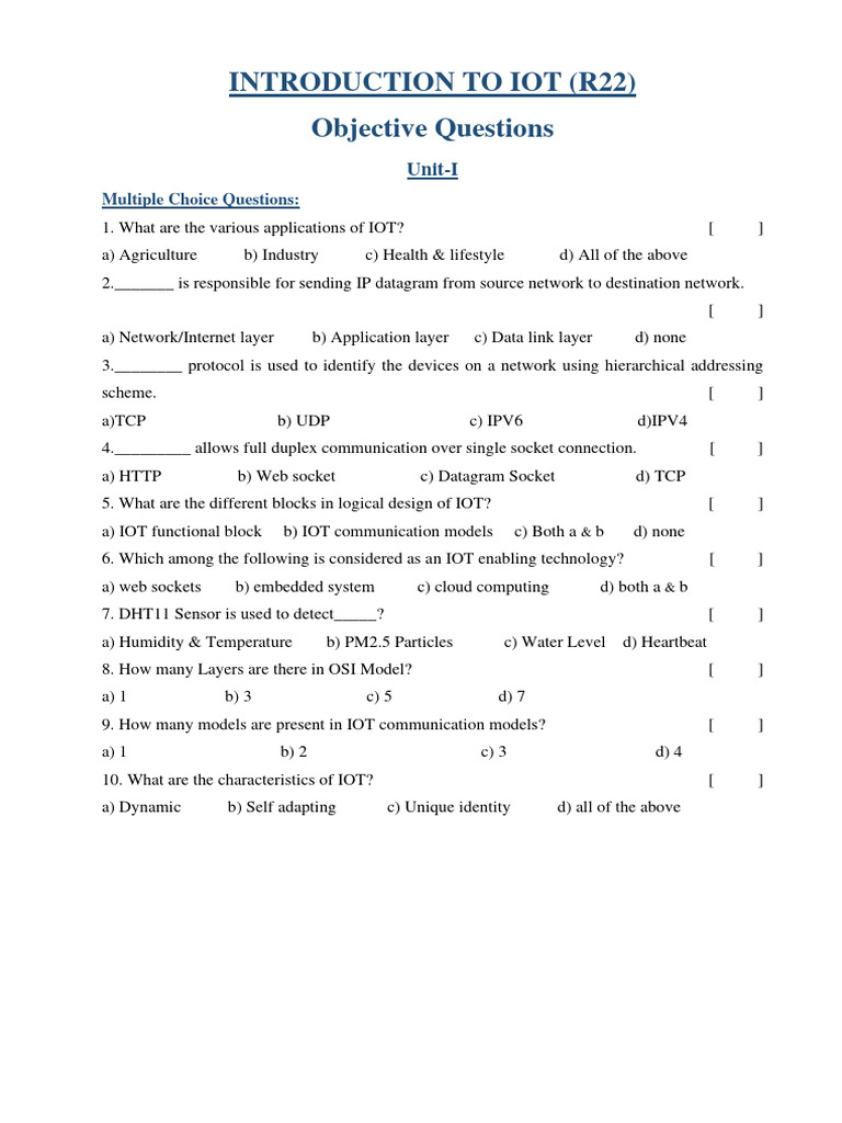R22 IoT Objective-1 | PDF | Internet Of Things | Raspberry Pi