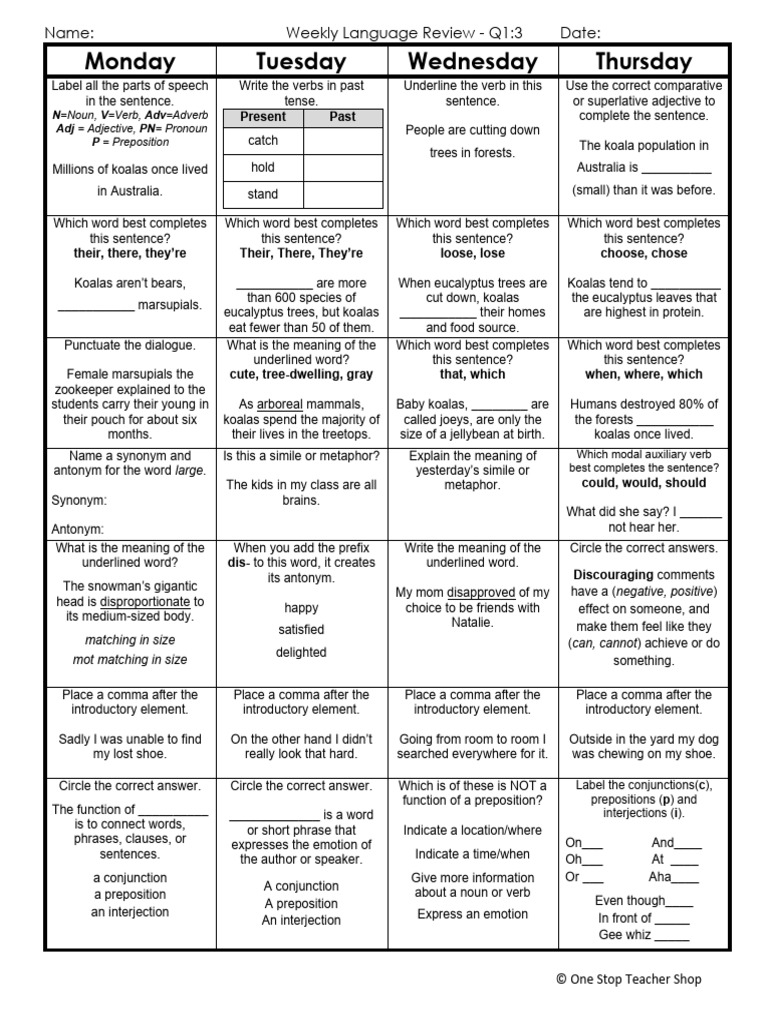 3 Lang Review Q1 (Conjunctions, Prepositions, Interjections) | PDF ...