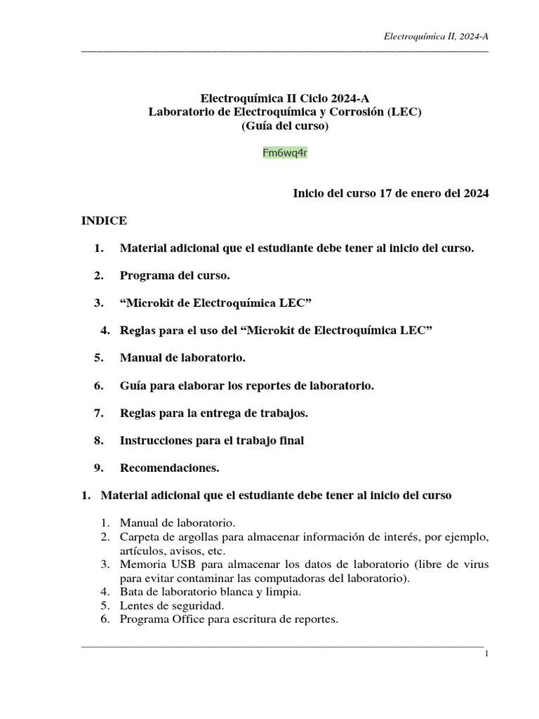 Guía 2024 A Electro. II | PDF | Laboratorios | Transferencia de masa