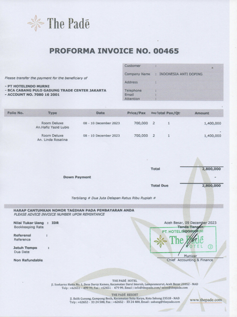 Hotel The Pade 253 | PDF