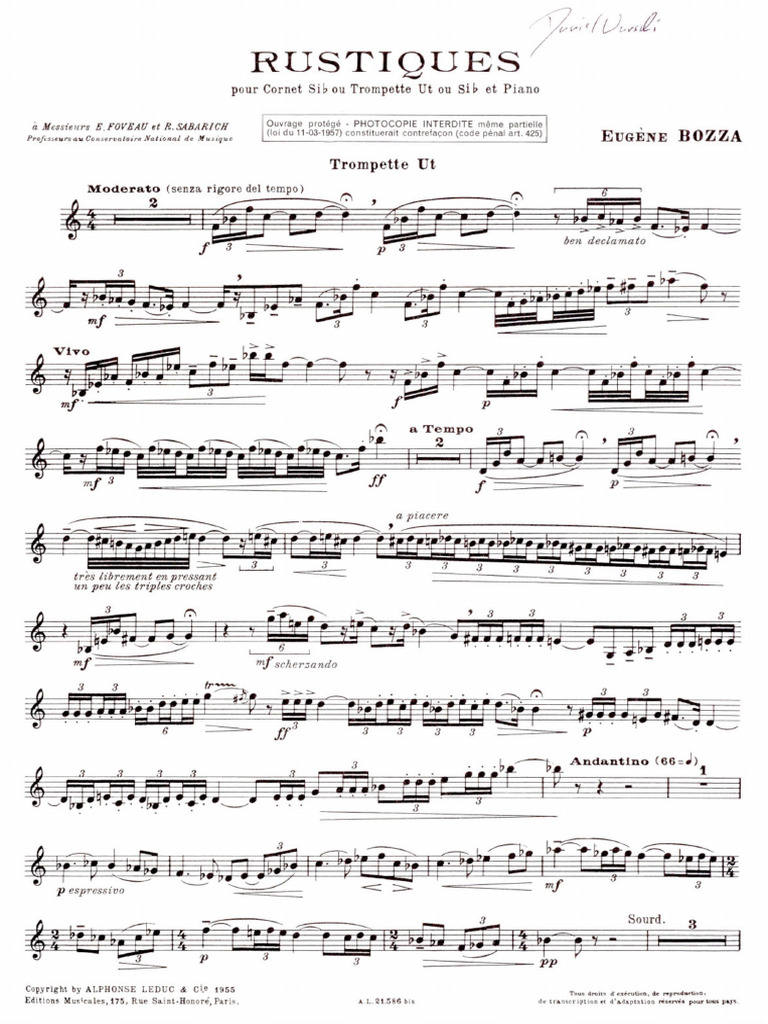 RUSTIQUES Trumpet | PDF