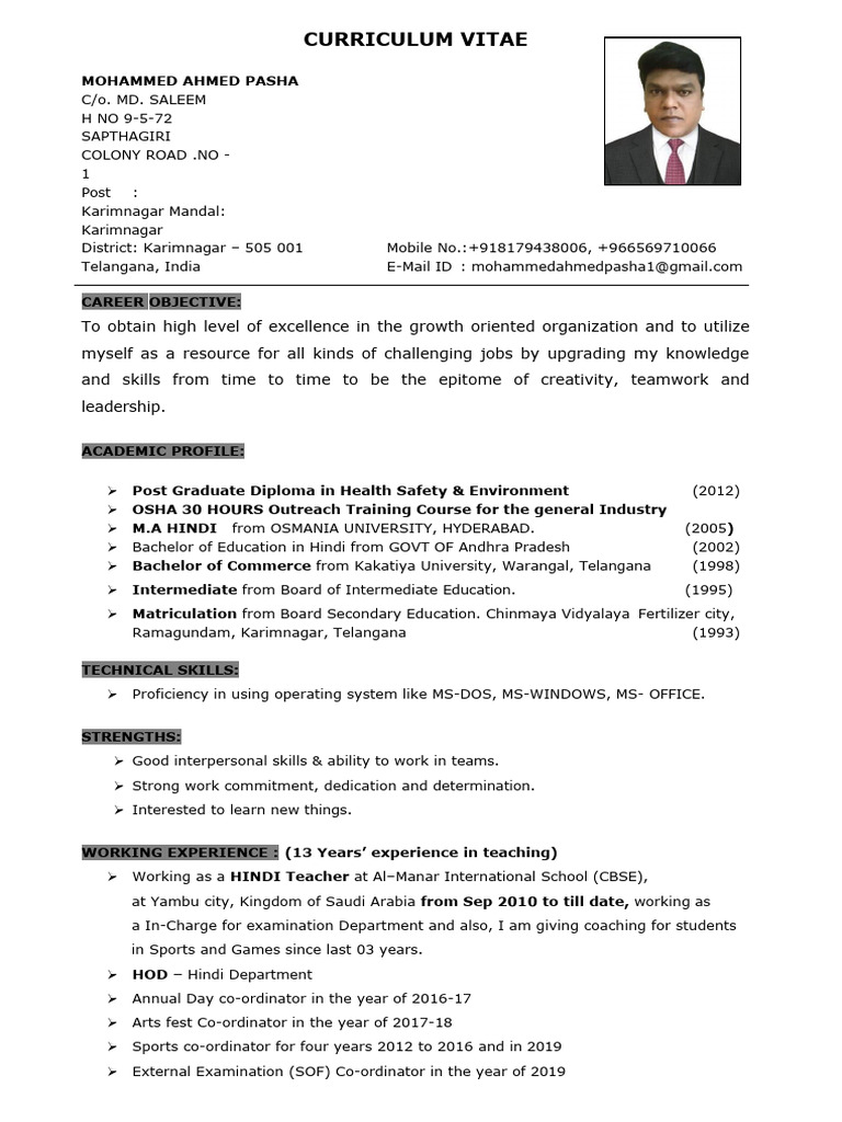 RESUME - Mohammed Ahmed Pasha-Converted - 240105 - 164426 | PDF