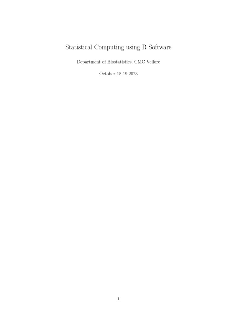 R Software Statistical Computing Guide | PDF | R (Programming Language ...