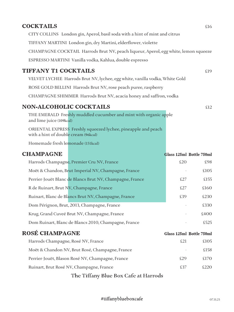 Tiffany Menu 2022 A5 Folder Inserts AFT NOV23 v1 ONLINE | PDF | Tea ...