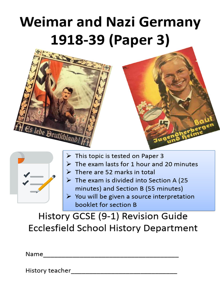 NEW SPEC Weimar and Nazi Germany Revision Guide | PDF | Weimar Republic ...