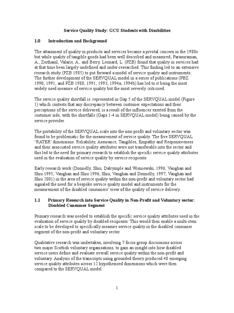 Service Quality Report Final-Version | PDF | Customer Satisfaction ...