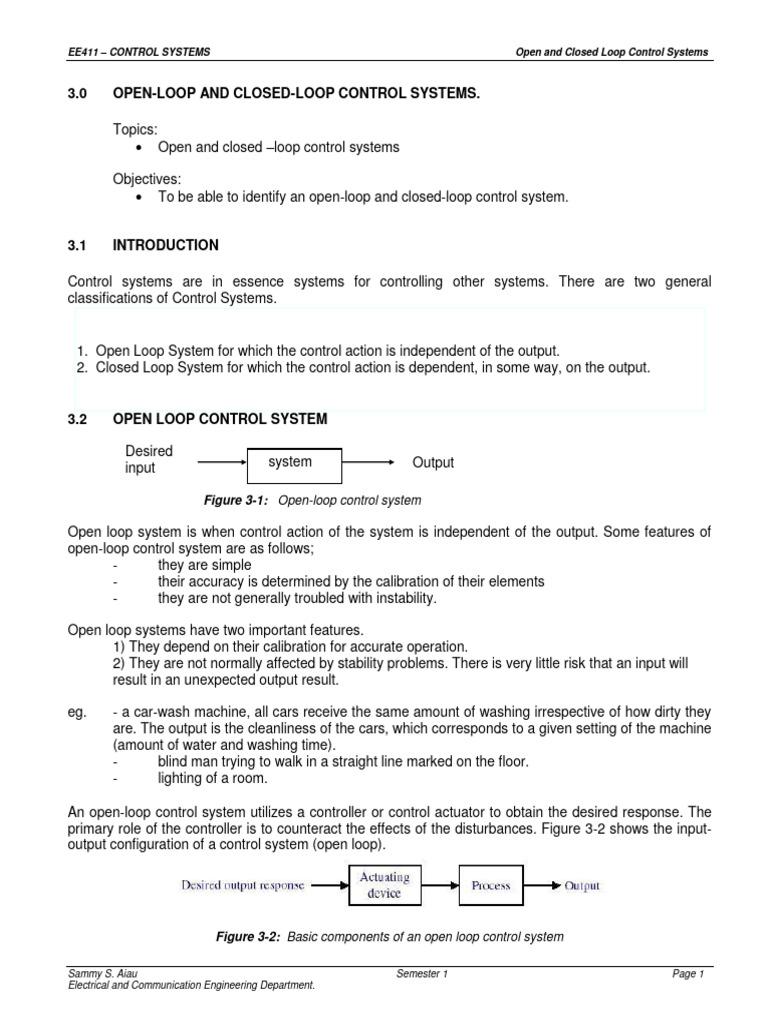 3 - Open and Closed Loop System | Download Free PDF | Control Theory | Feedback