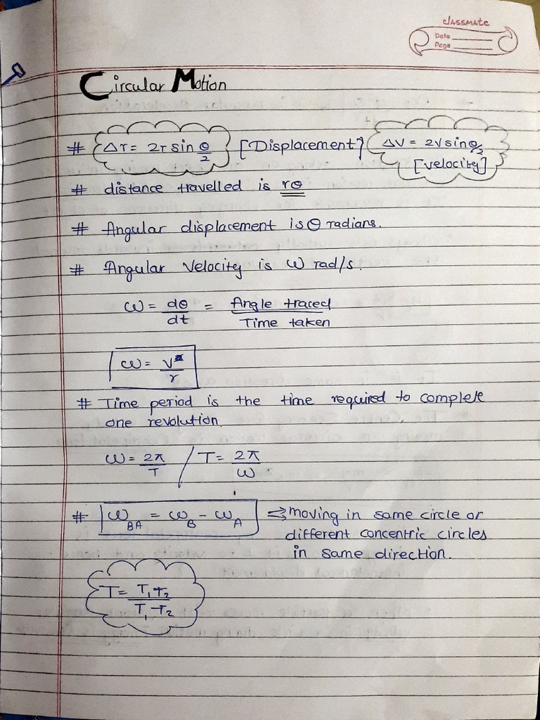 Circular Motion Notes by Vinay Sir | PDF | Physical Quantities ...