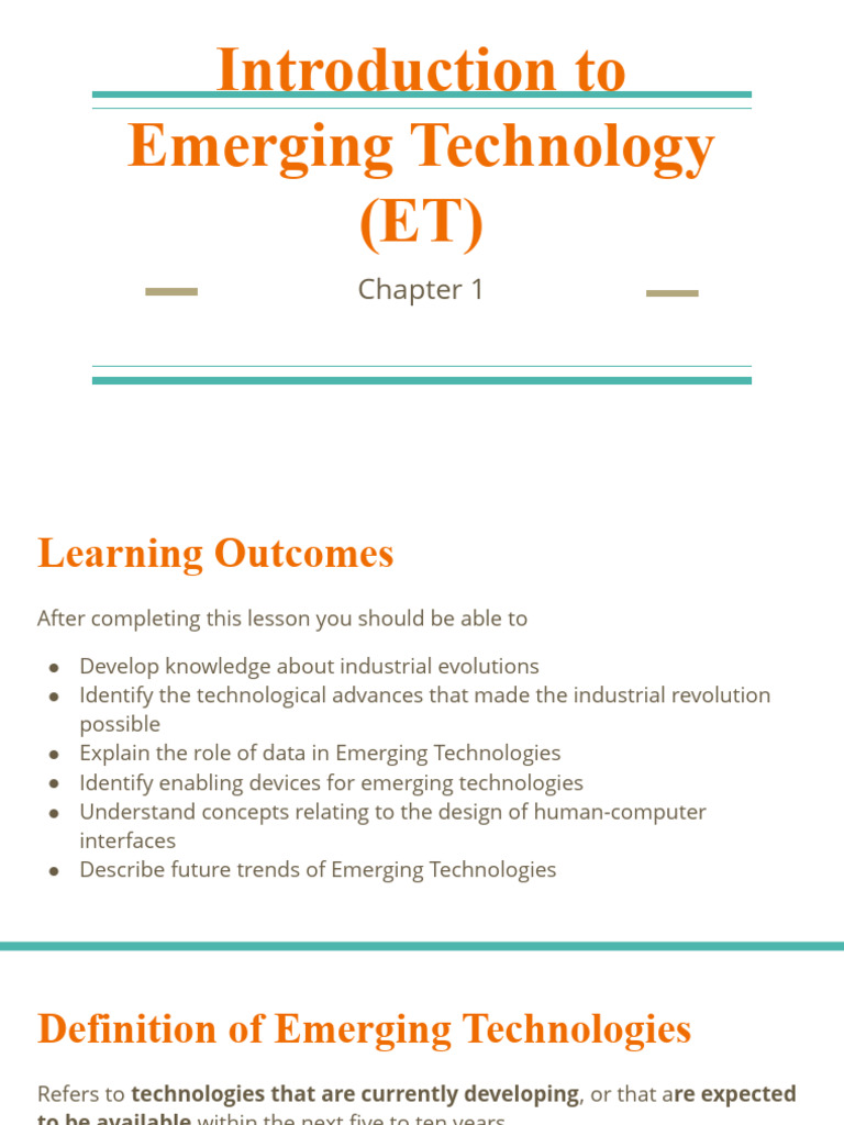 Chapter 1 Introduction To Emerging Technology Pdf Humancomputer Interaction Graphical 