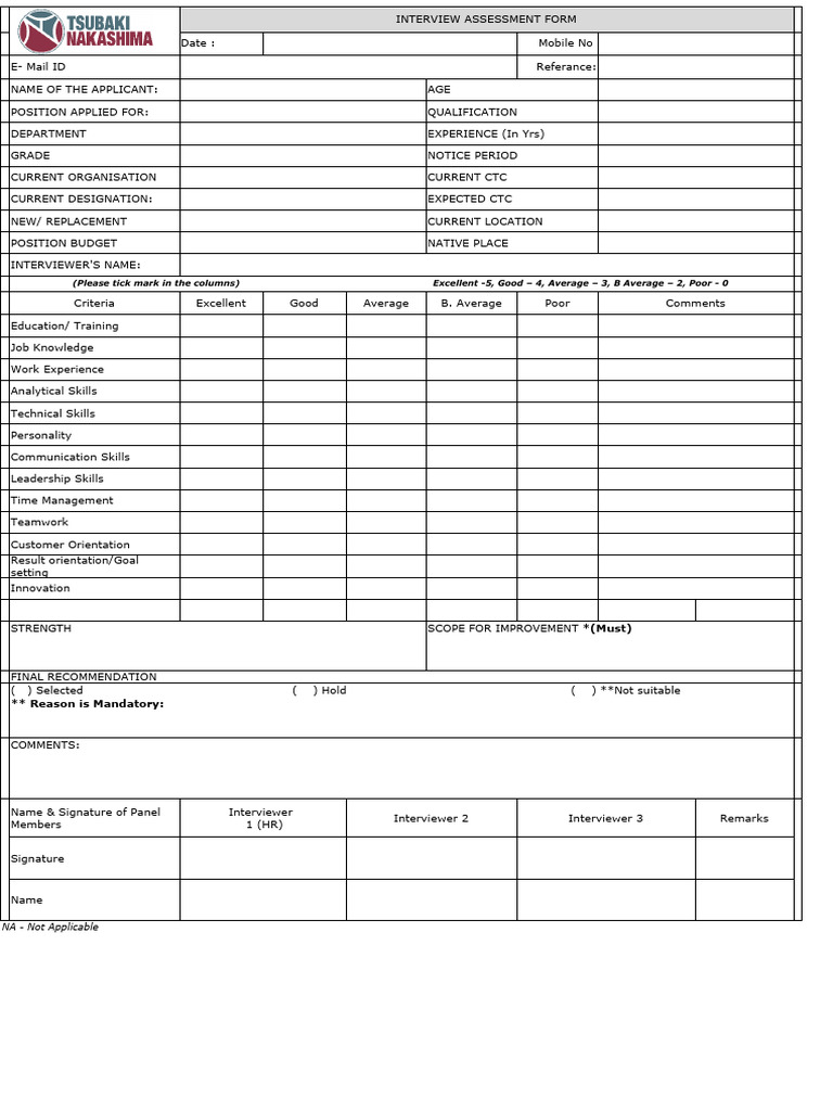 Interview Assessment Centres Examples