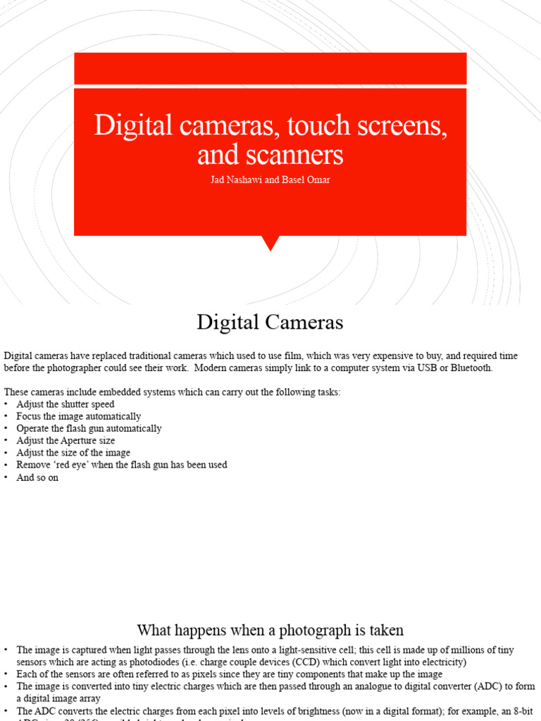 Digital Cameras, Touch Screens, and Scanners | PDF | Touchscreen ...