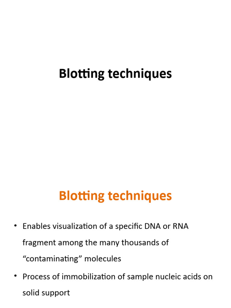Blotting techniques | PDF