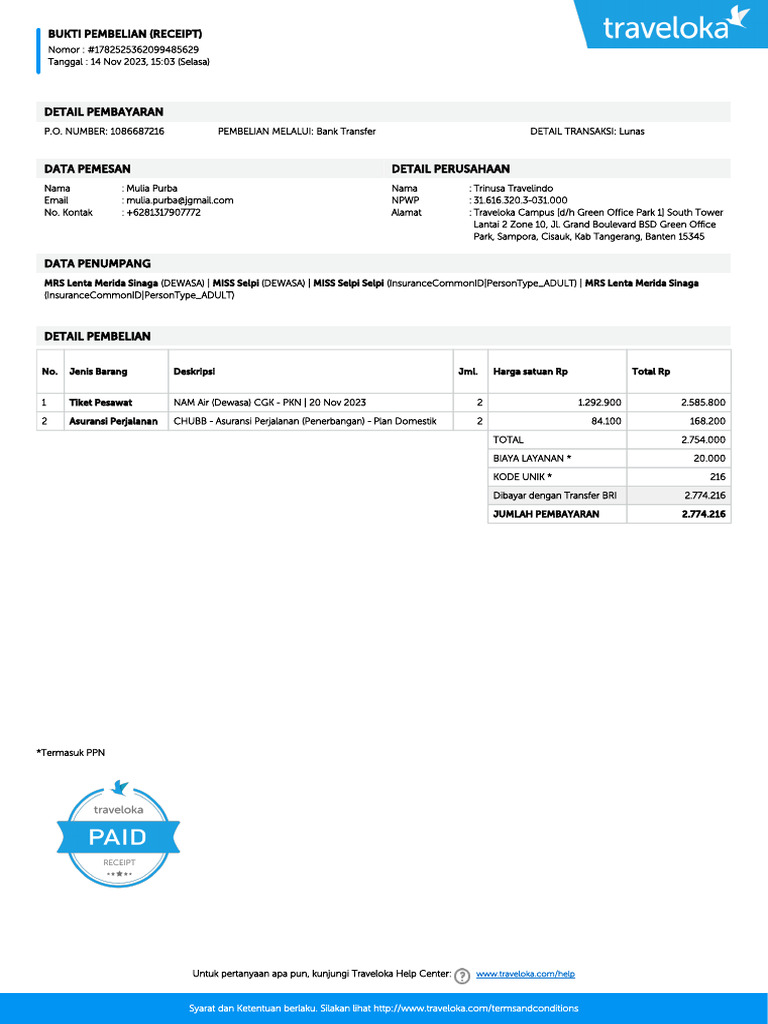 Contoh Receipt | PDF