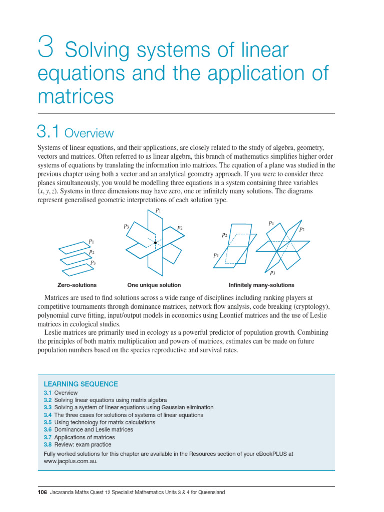 C 03 Matrices | PDF | Matrix (Mathematics) | System Of Linear Equations