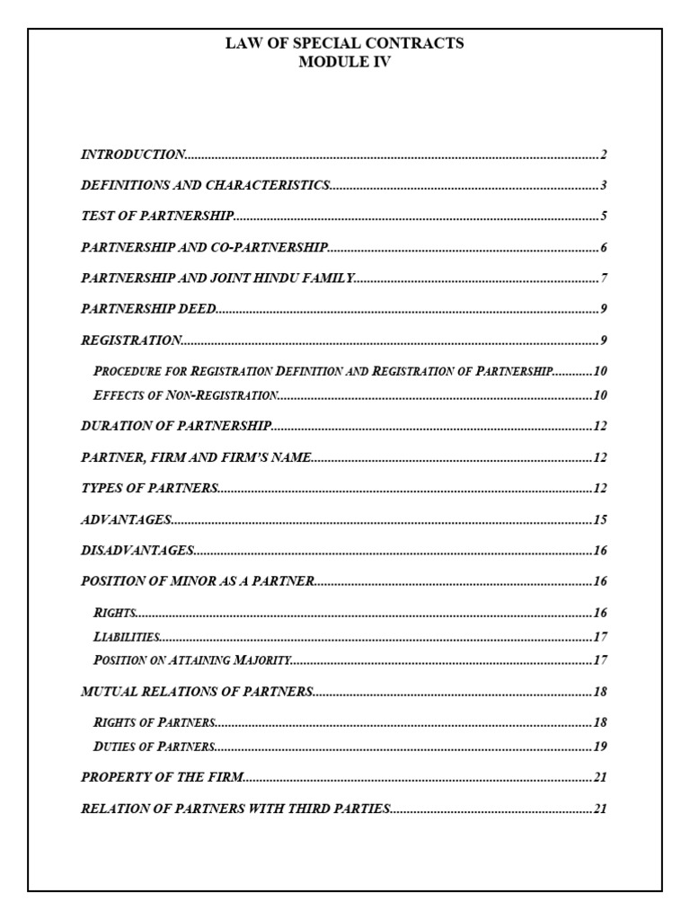 Module Iii (Special Contracts) | Download Free PDF | Partnership | Law ...