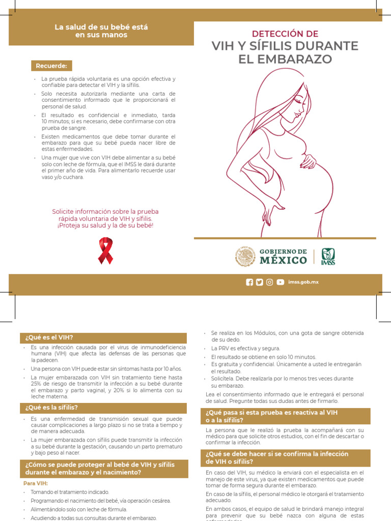 9 Díptico Detección de VIH y Sífilis en El Embarazo | PDF | VIH | El ...