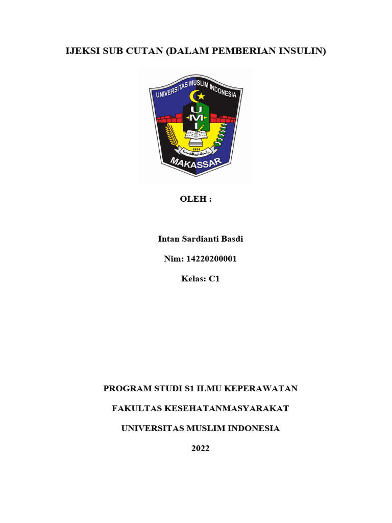 Panduan Ijeksi Insulin Subkutan | PDF