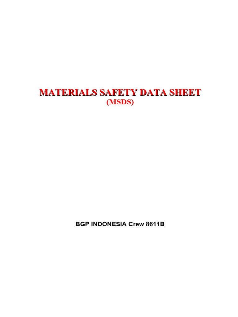 Indonesia MSDS | PDF | Fires | Toxicity