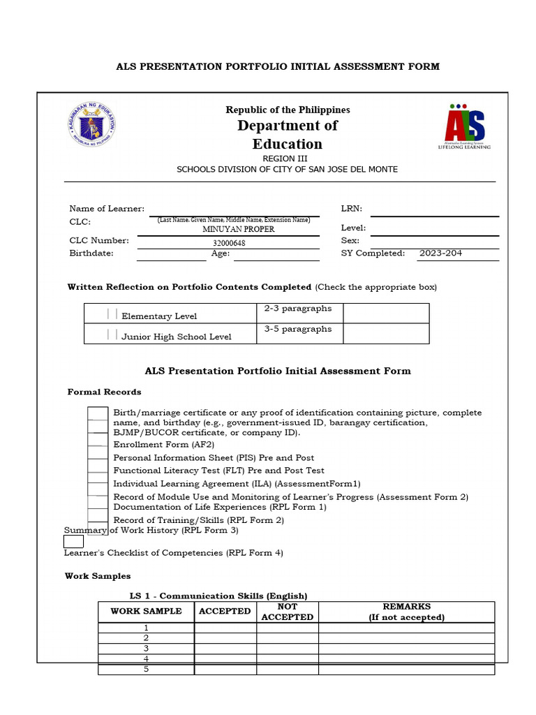 Ppa Forms 2023 2024 | PDF | Learning | Literacy