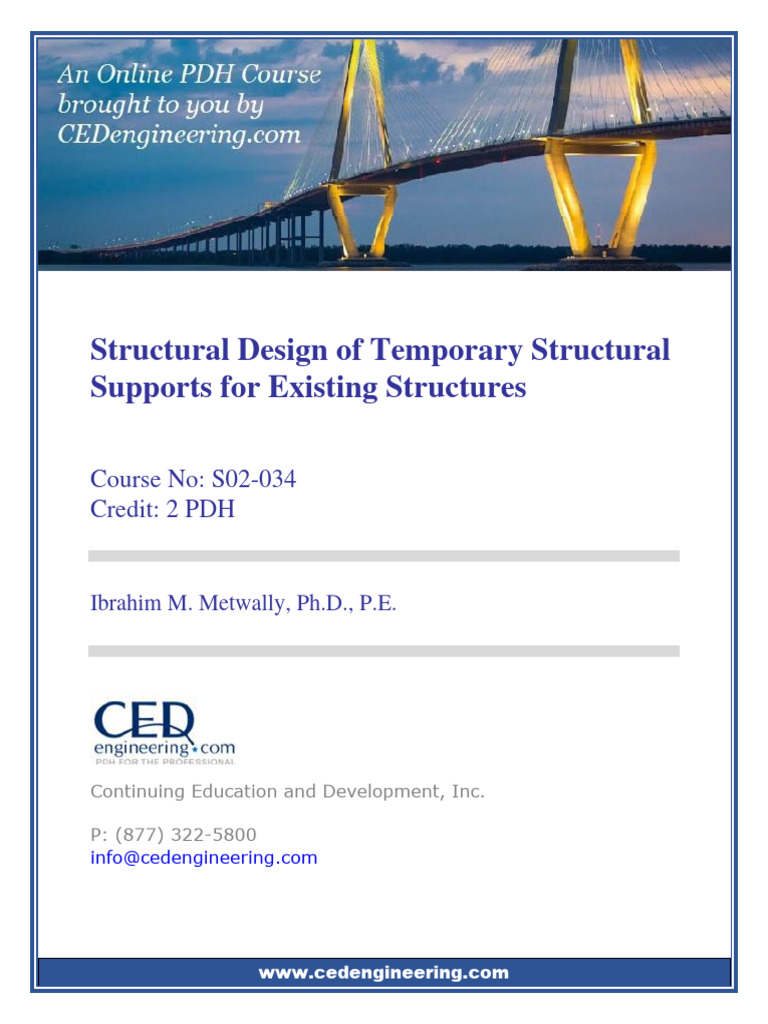 Temporary Structural Support Design Guide | PDF | Beam (Structure) | Concrete
