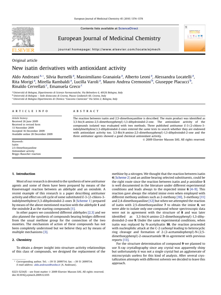 Isatin 7 | PDF | Polyphenol | Chemical Reactions